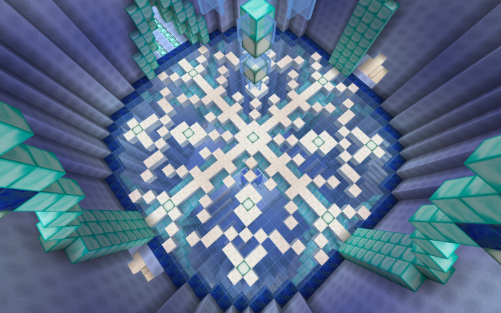 Elsa's ice palace from Disney's Frozen Minecraft Map