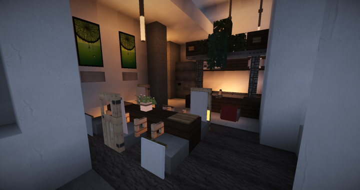 White W. A Splash of Color - Modern Home Minecraft Map