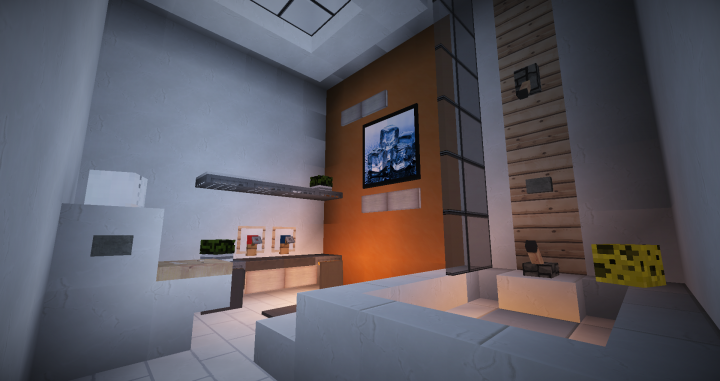 White W. A Splash of Color - Modern Home Minecraft Map