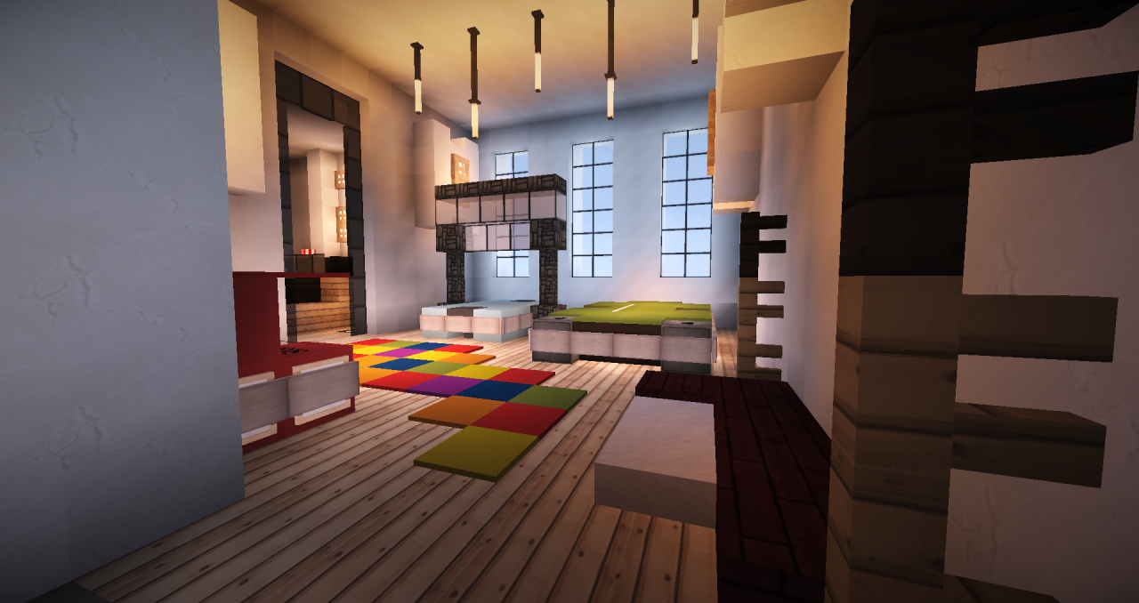White W. A Splash of Color - Modern Home Minecraft Map