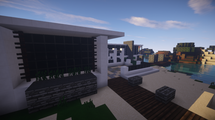 Small Modern Beach House With Speedboat Minecraft Map