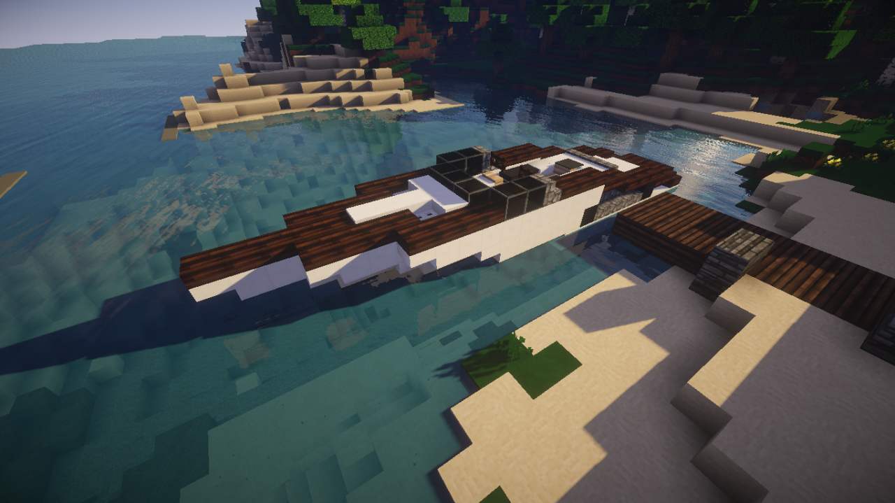 Small Modern Beach House With Speedboat Minecraft Map