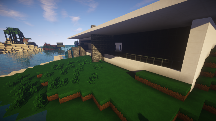 Small Modern Beach House With Speedboat Minecraft Map