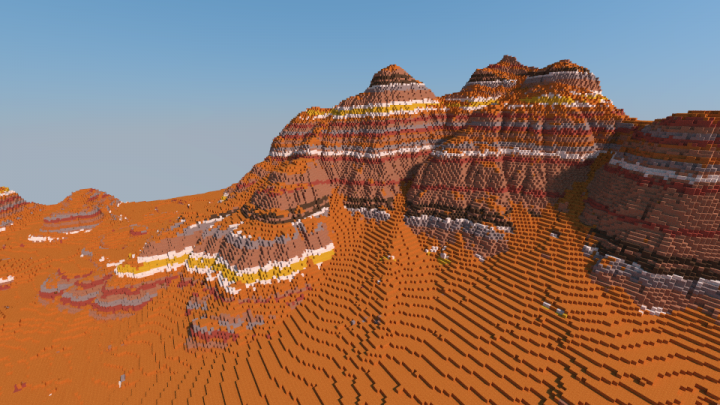 500x500 Mesa Terrain Minecraft Map