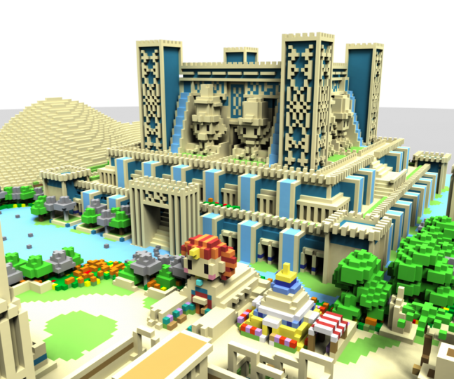 Aladdin Palace and desert town Minecraft Map