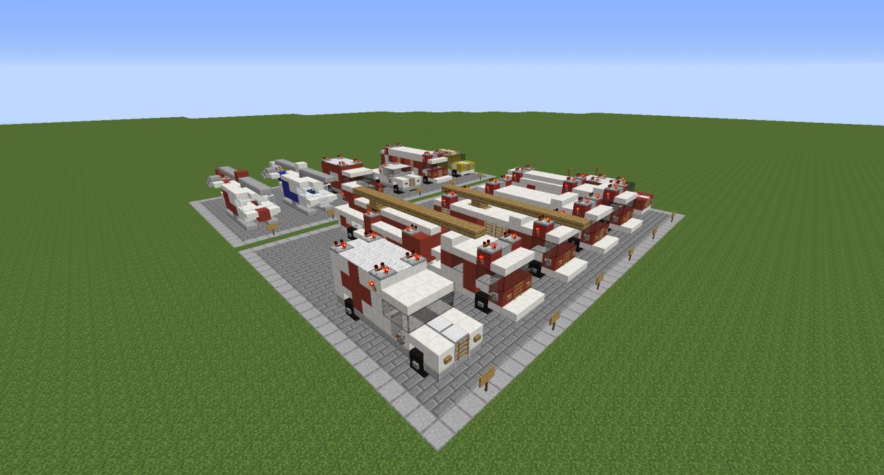 Fire and Rescue Vehicle Pack Minecraft Map