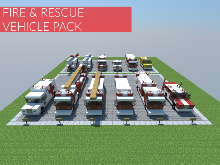 Fire and Rescue Vehicle Pack Minecraft Map