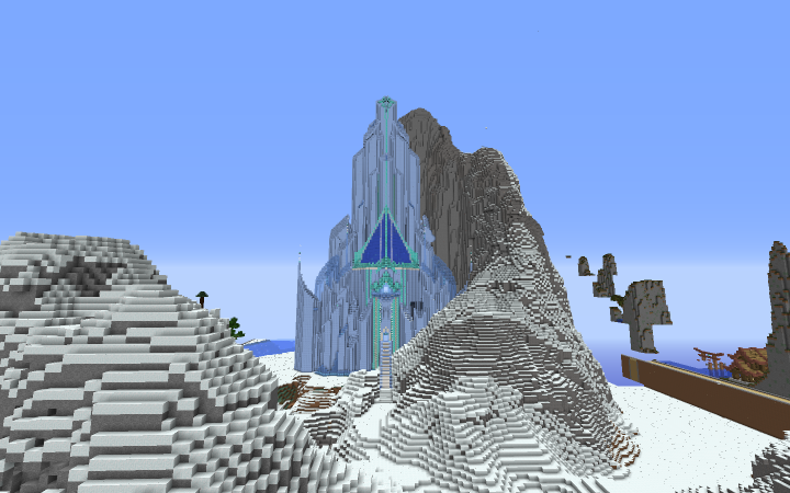 Elsa's ice palace from Disney's Frozen Minecraft Map