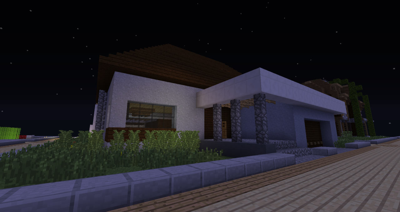 Modern House with 2 garages in it. Minecraft Map