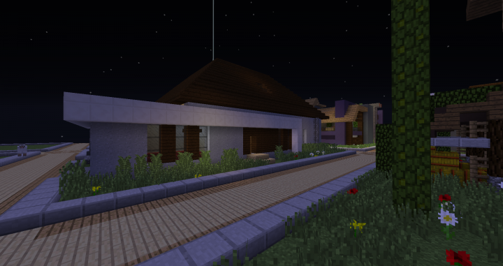 Modern House with 2 garages in it. Minecraft Map