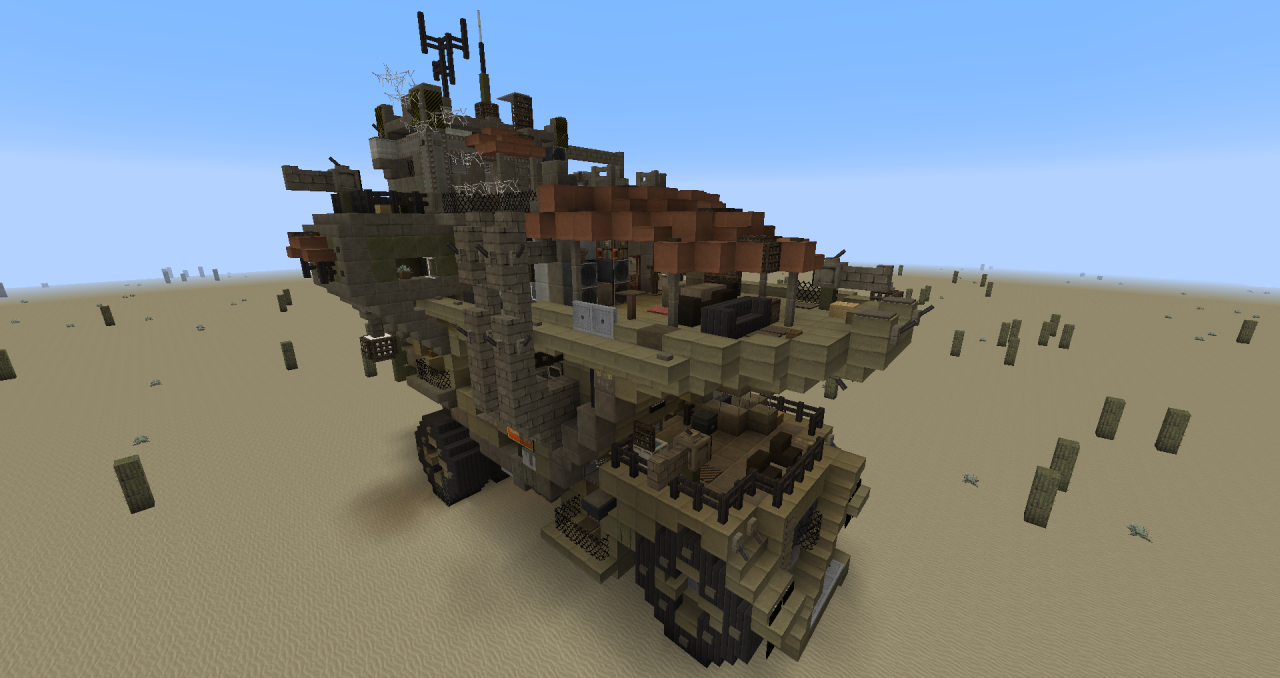 Caterpillar 797 inspired post apocalyptic vehicle Minecraft Map