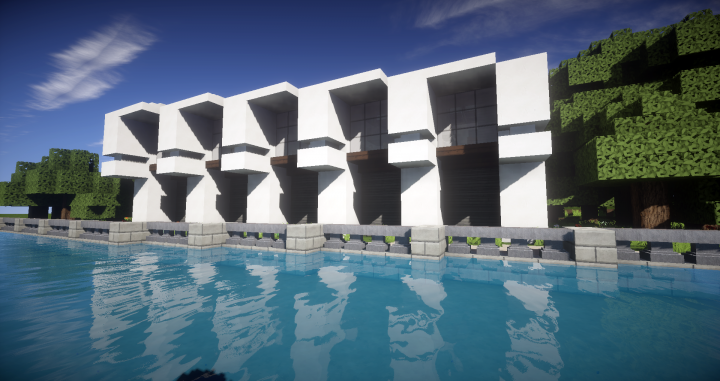 Modern Riverside Apartment Building Minecraft Map