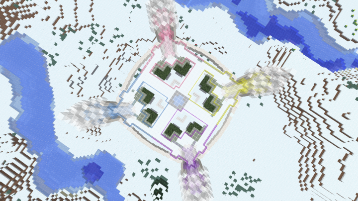 Stained Glass and Quartz Ice Biome Castle Minecraft Map