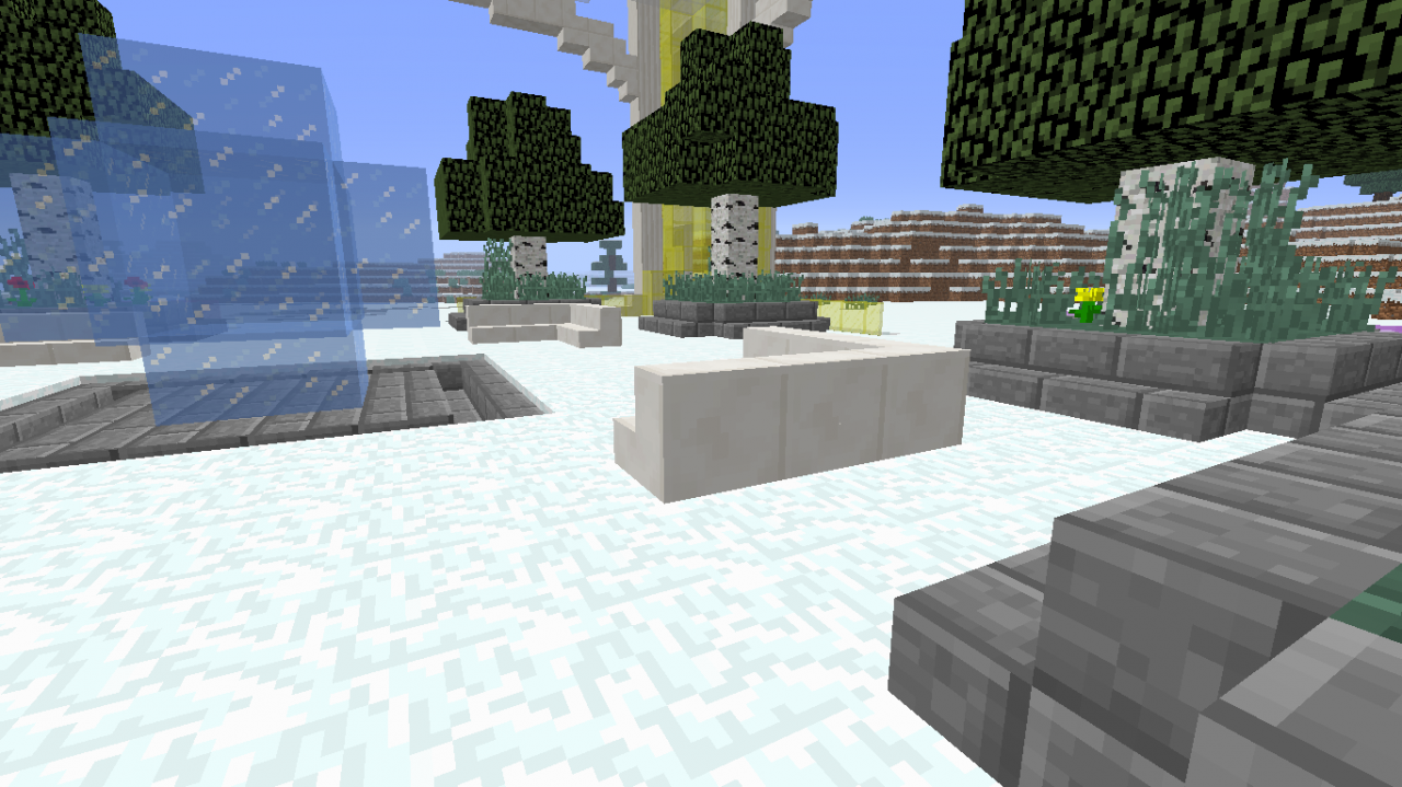 Stained Glass and Quartz Ice Biome Castle Minecraft Map