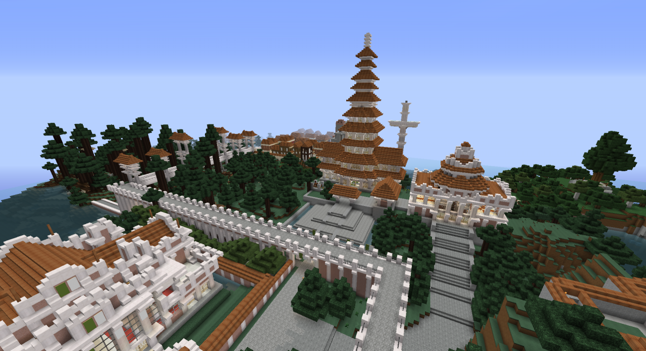Kingdom island palace town Asian Korean Minecraft Map