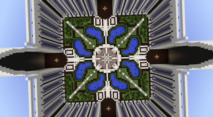 Modern Hub with 4 Portals Minecraft Map