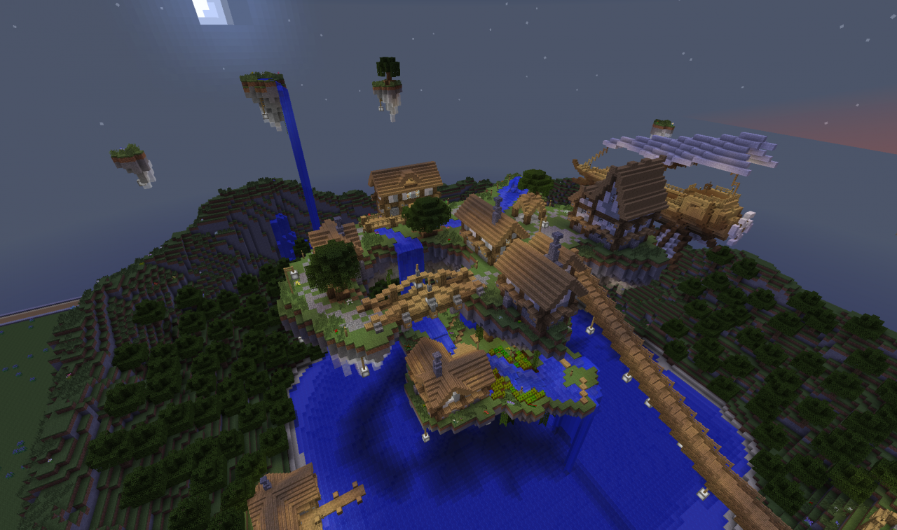 SkyIsland floating above a lake Minecraft Map