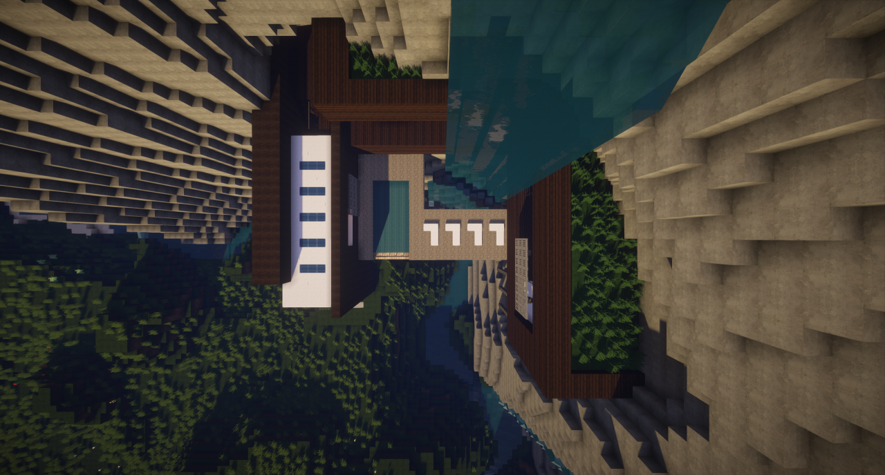 Contemporary Mountain-Side House Minecraft Map