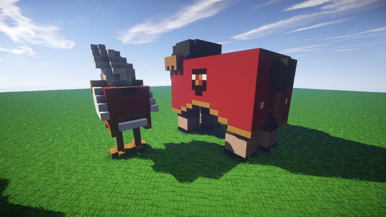The Red Captain with crew; 3D figures Minecraft Map