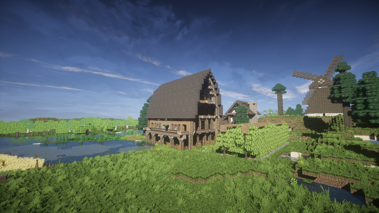 Barn House - Open roof. Minecraft Map