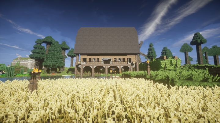 Barn House - Open roof. Minecraft Map