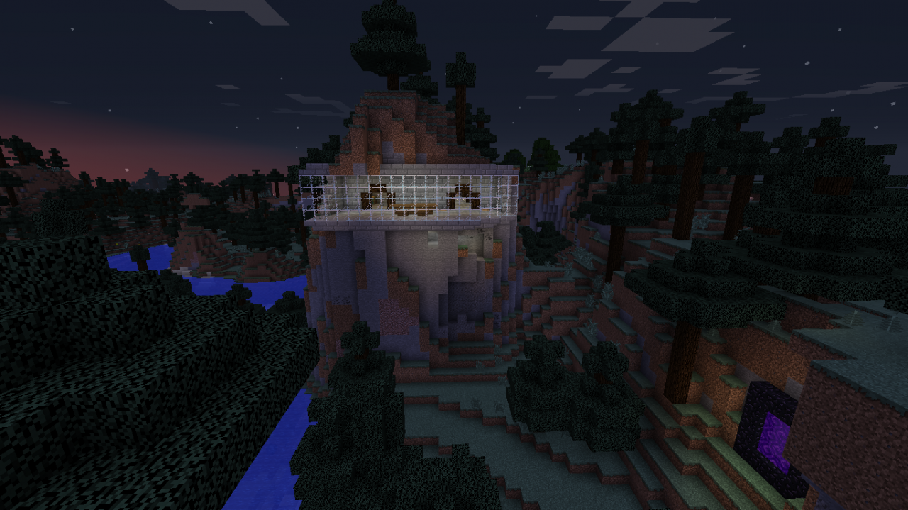 Waterfall mountain house - With overlook Minecraft Map