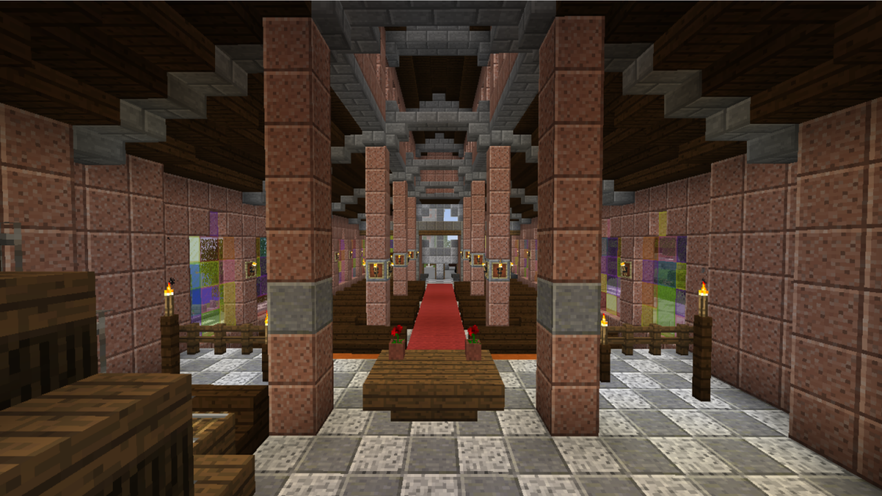 Church With Courtyard And Hearse Minecraft Map