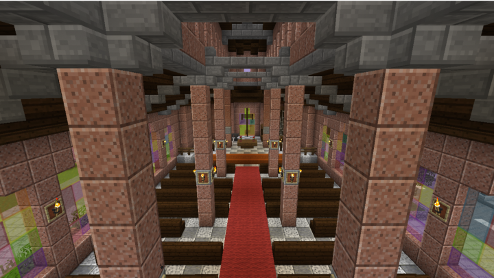 Church With Courtyard And Hearse Minecraft Map
