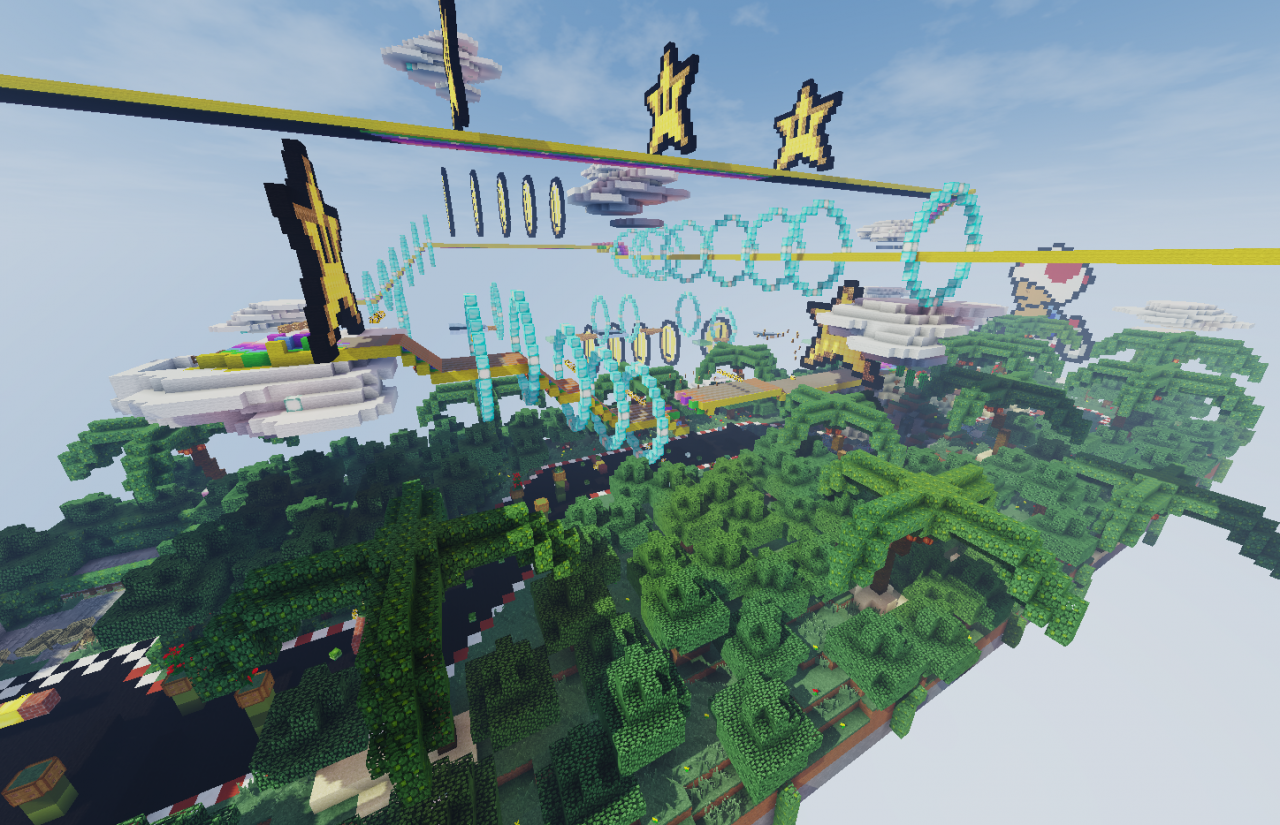 Rainbow Road // Mario // Obstacle Course Minecraft Map