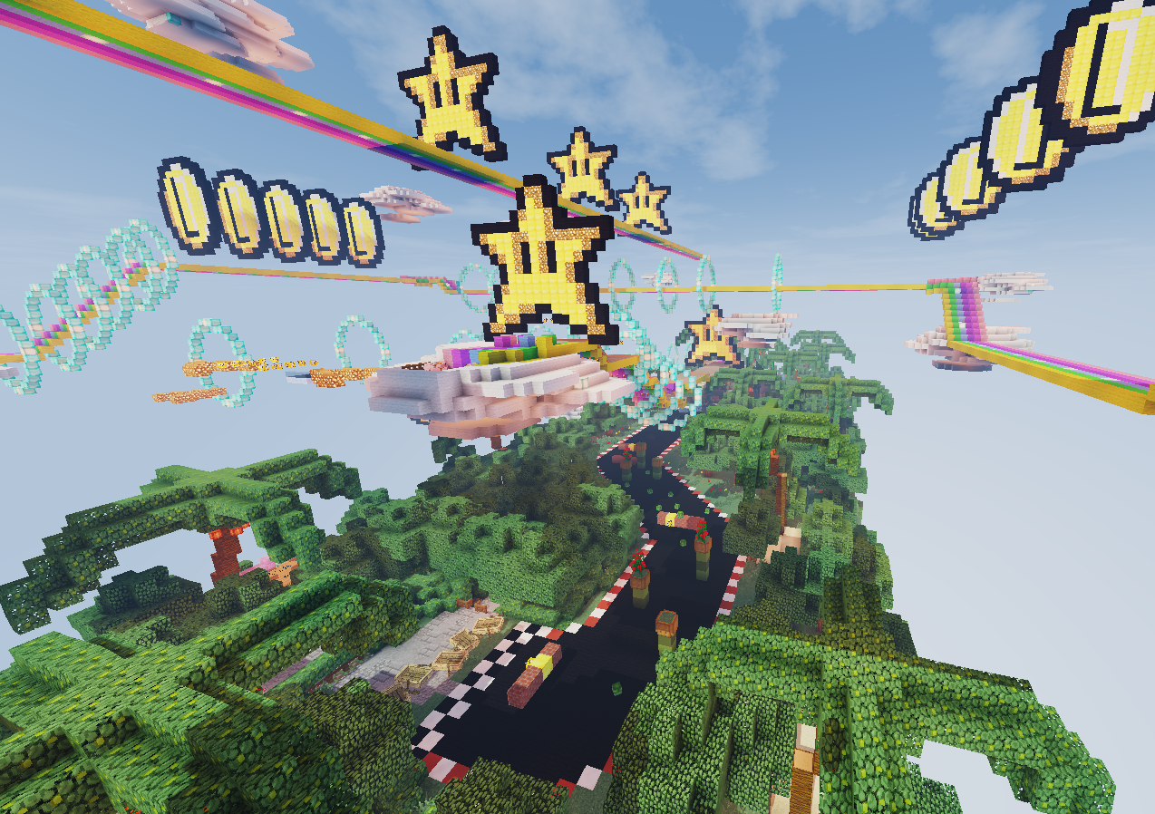 Rainbow Road // Mario // Obstacle Course Minecraft Map