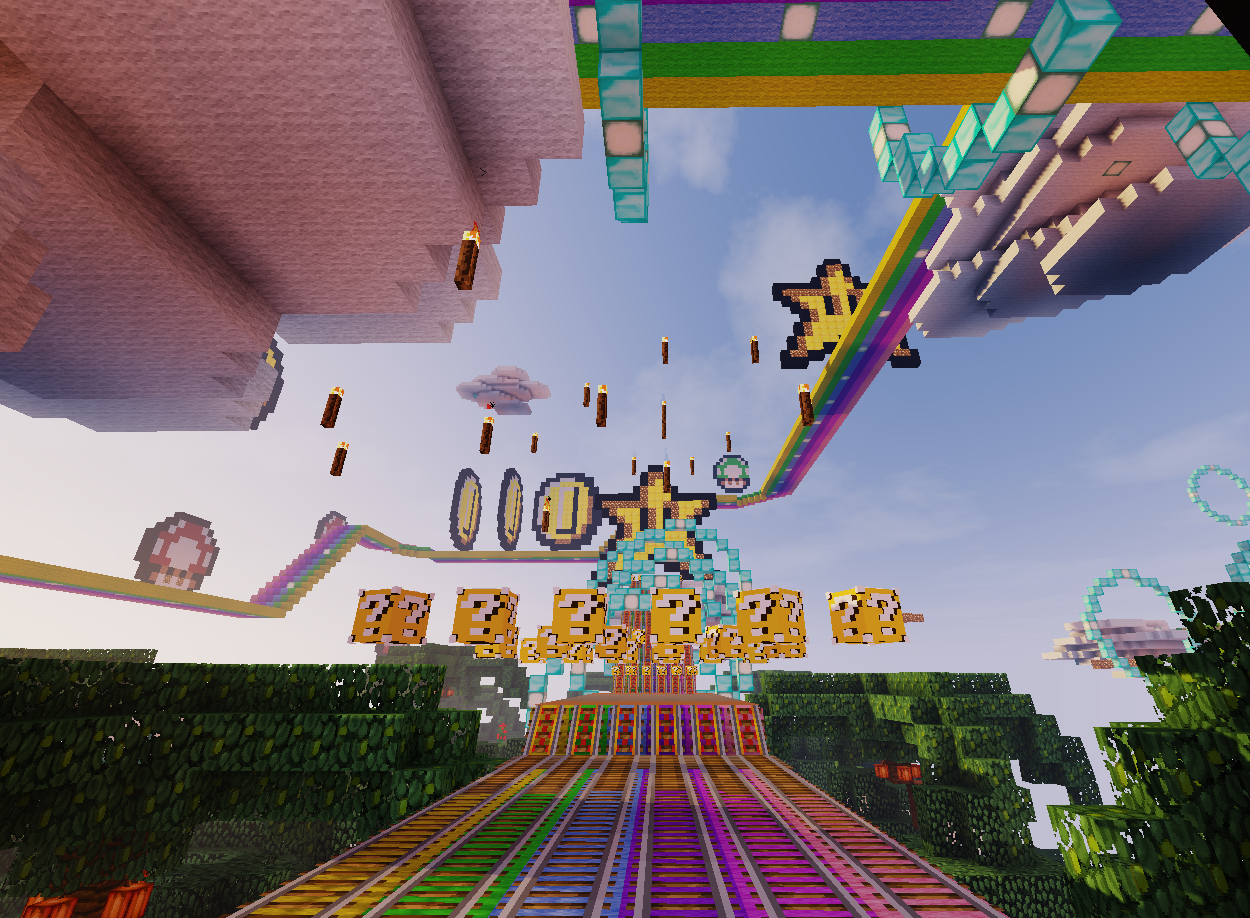 Rainbow Road // Mario // Obstacle Course Minecraft Map