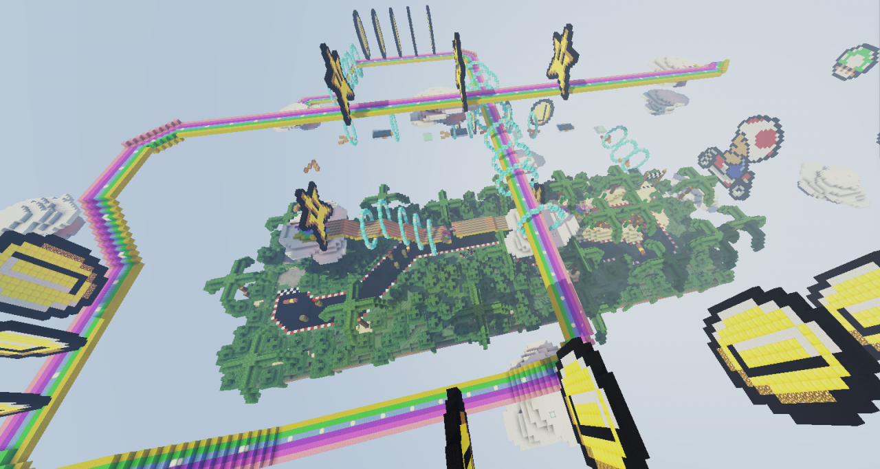Rainbow Road // Mario // Obstacle Course Minecraft Map