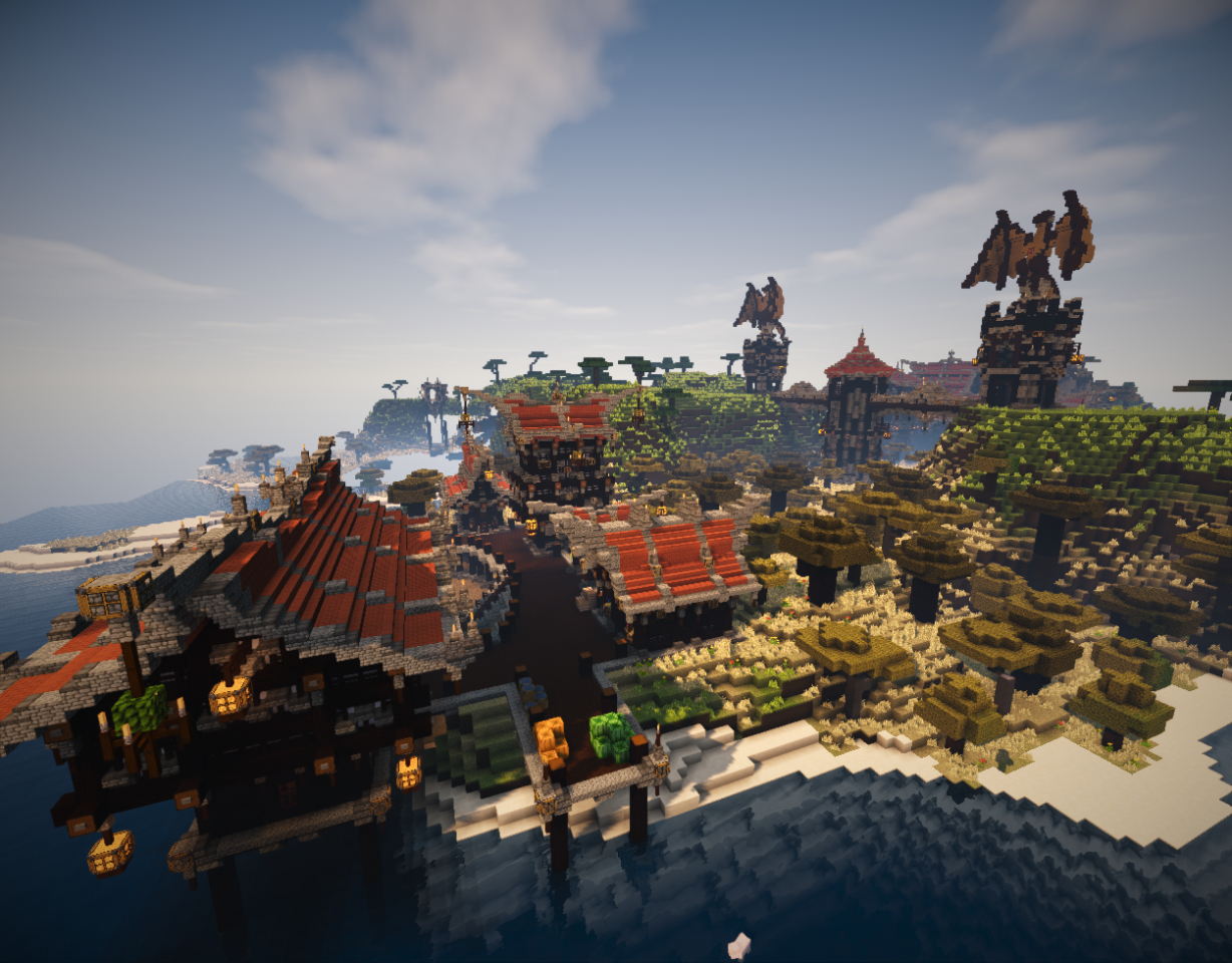 A little medieval fantasy town Minecraft Map