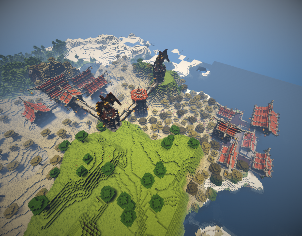 A little medieval fantasy town Minecraft Map