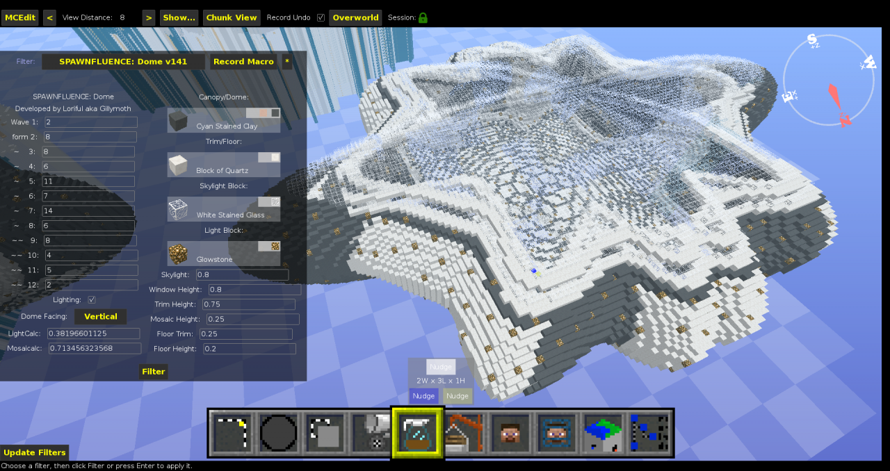 My MCedit Filter: SPAWNFLUENCE: Dome Minecraft Map