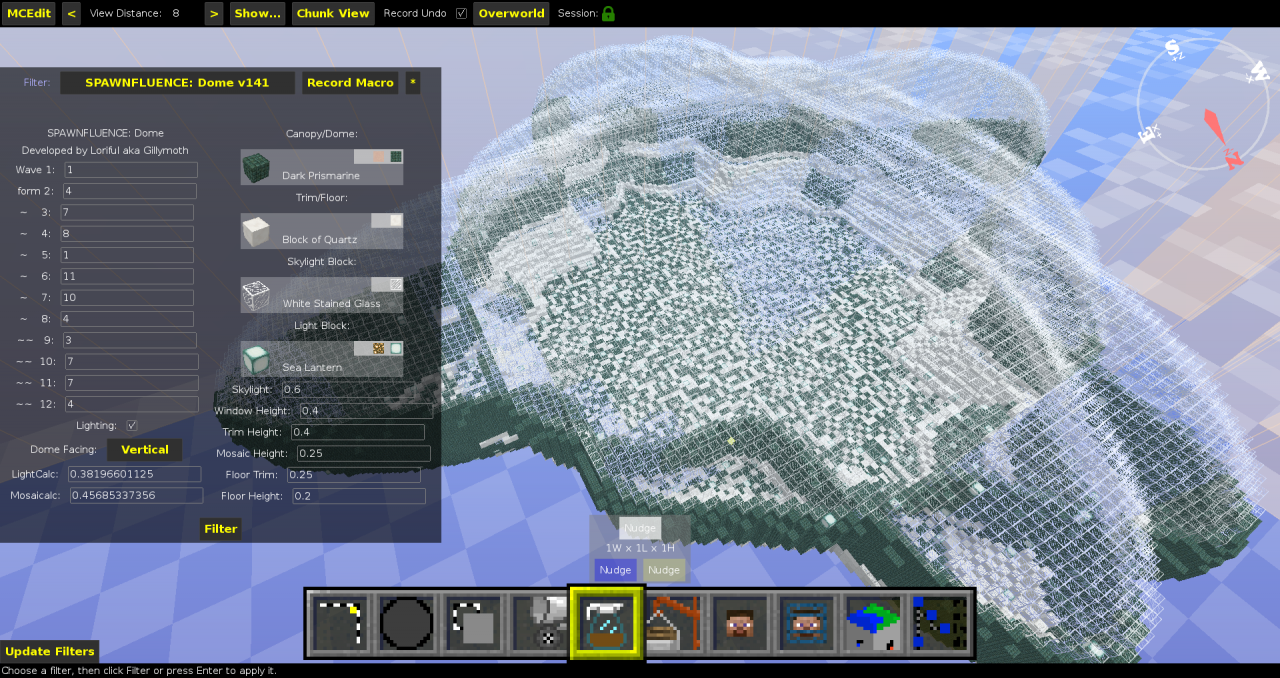 My MCedit Filter: SPAWNFLUENCE: Dome Minecraft Map