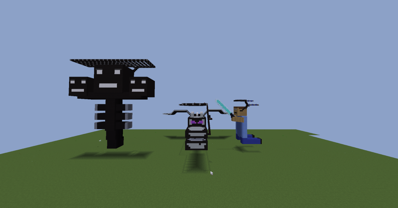Burning Ender Dragon, Wither, Steve , And White Pumpkin! Minecraft Map