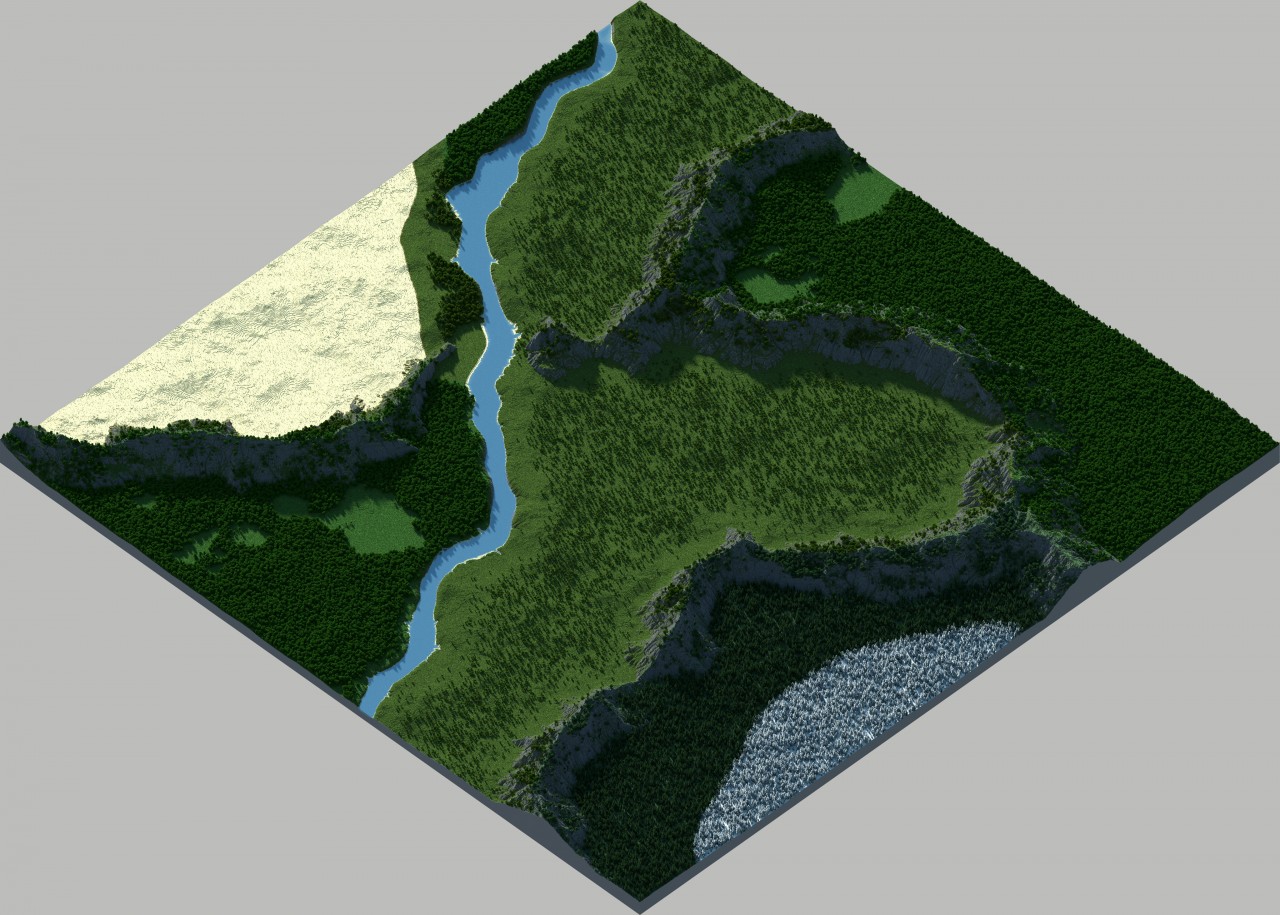 5k by 5k Custom Terrain: Oak, Forest, Plains, and Desert w/ River ...