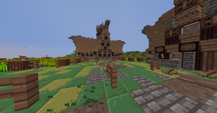 64x64 Plot Build Medieval Mining House [Image Timelapse?] Minecraft Map