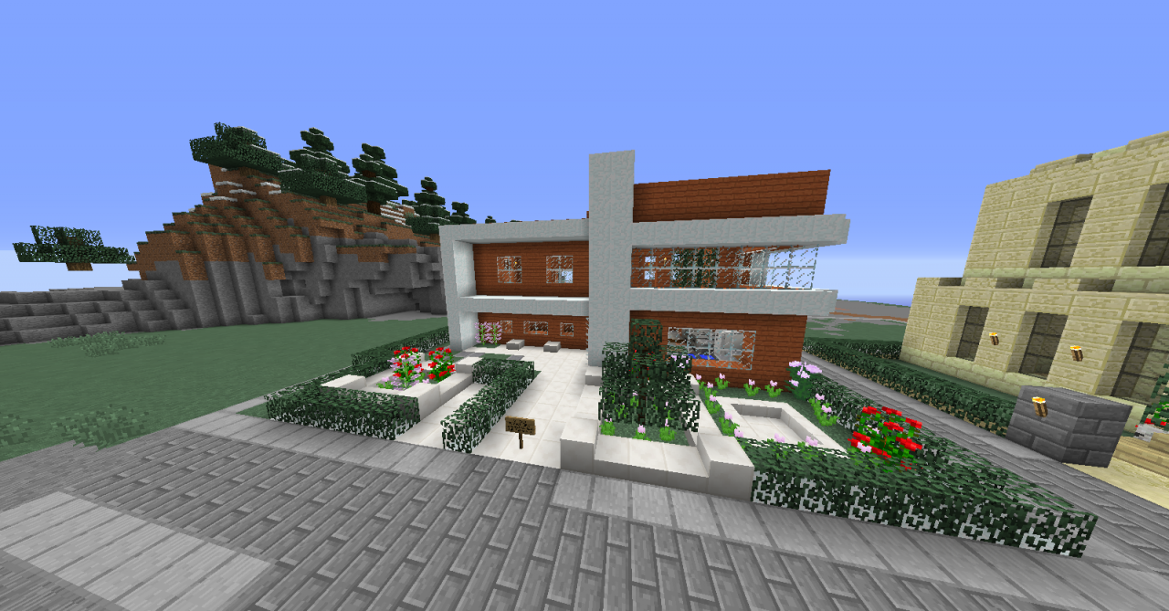 Modernish Acacia house Minecraft Map
