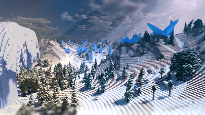 Floating Glaciers - 2k x 2k Custom Terrain - 360 Panorama Minecraft Map