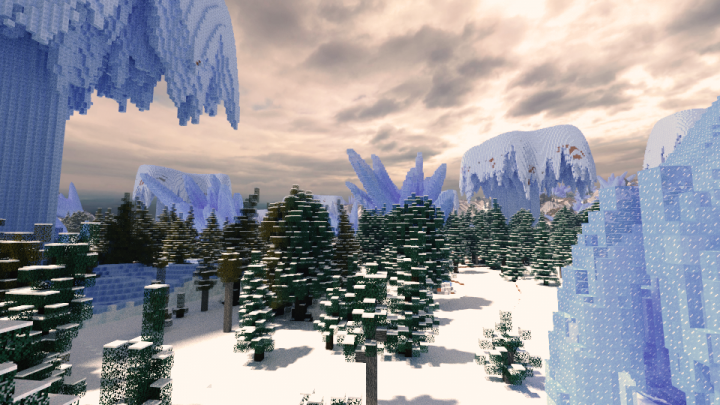 Floating Glaciers - 2k x 2k Custom Terrain - 360 Panorama Minecraft Map