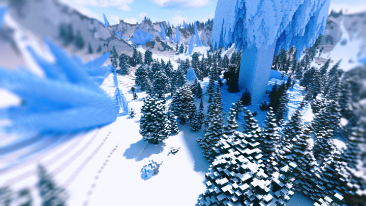 Floating Glaciers - 2k x 2k Custom Terrain - 360 Panorama Minecraft Map