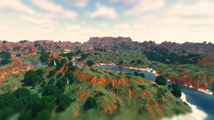 Mellow Mesa - 2k x 2k Custom Terrain - 360 Panorama Minecraft Map