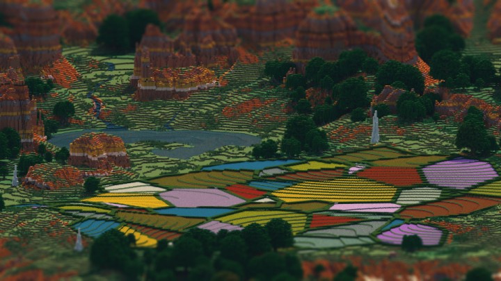 Mellow Mesa - 2k x 2k Custom Terrain - 360 Panorama Minecraft Map