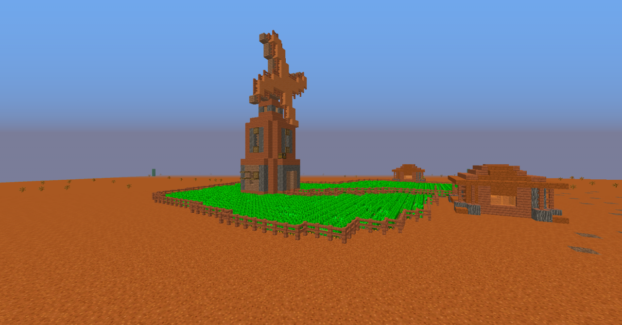 Windmill Village in a desert Minecraft Map