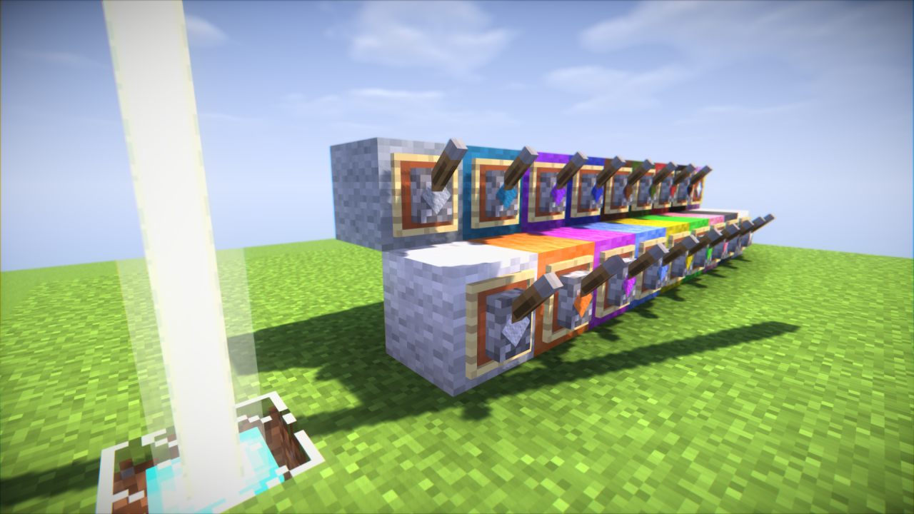 Rainbow beacon machine! OVER 10,000 COLOUR POSSIBILITIES! Minecraft Map