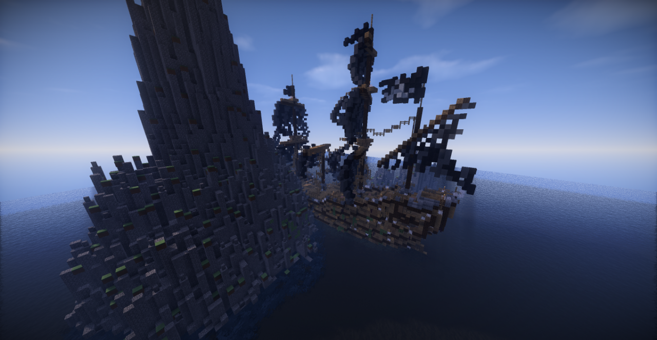 Ship wrecked on the rock Minecraft Map