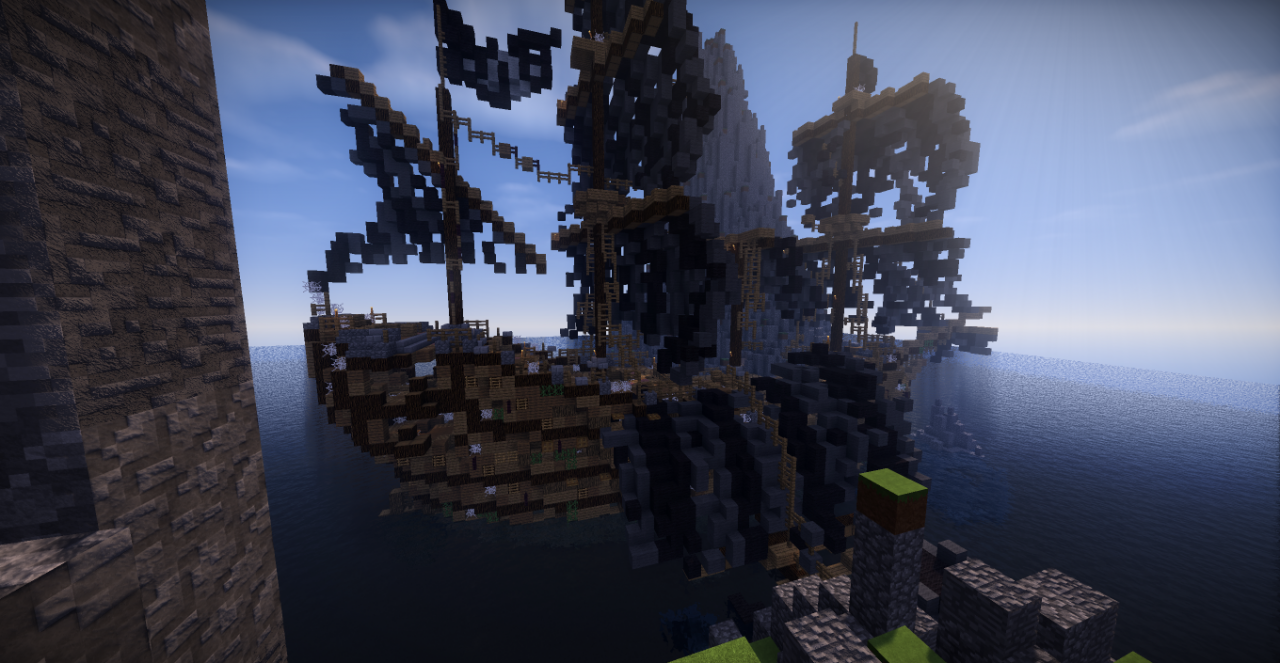 Ship wrecked on the rock Minecraft Map