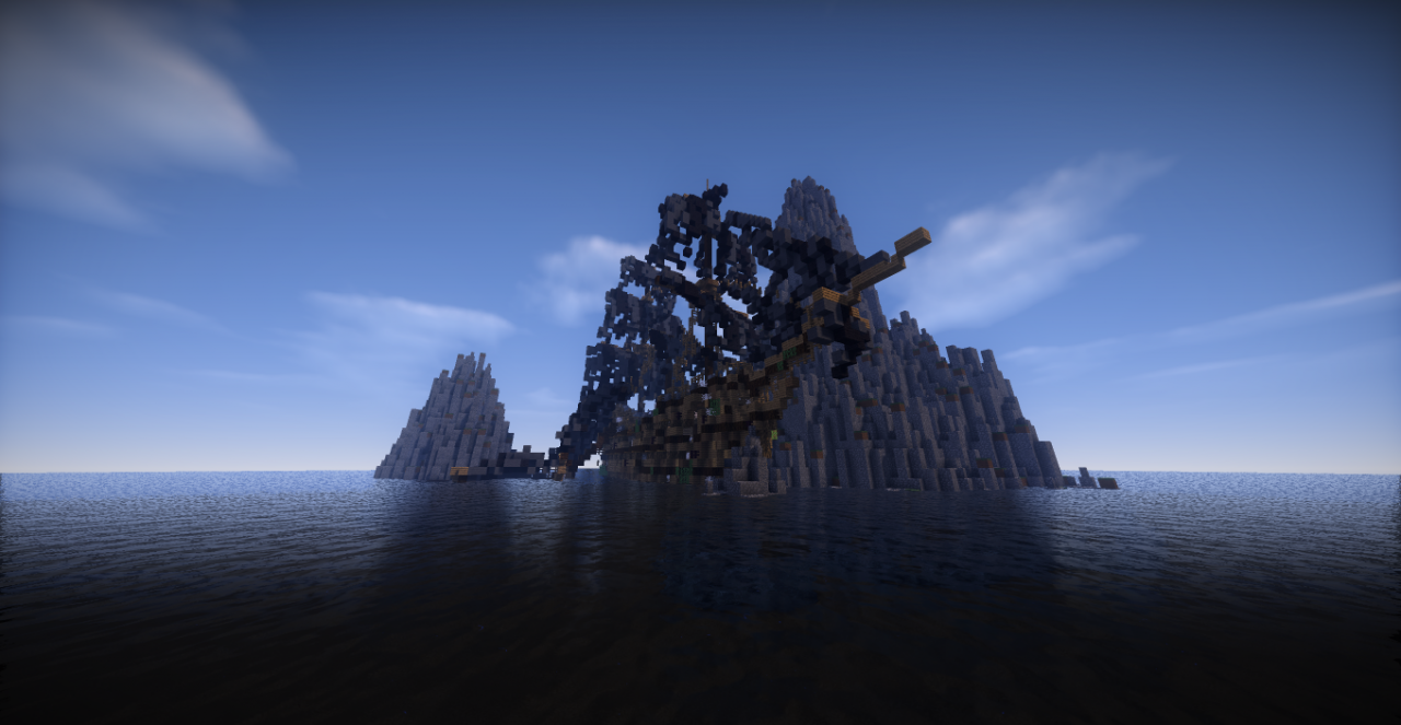 Ship wrecked on the rock Minecraft Map
